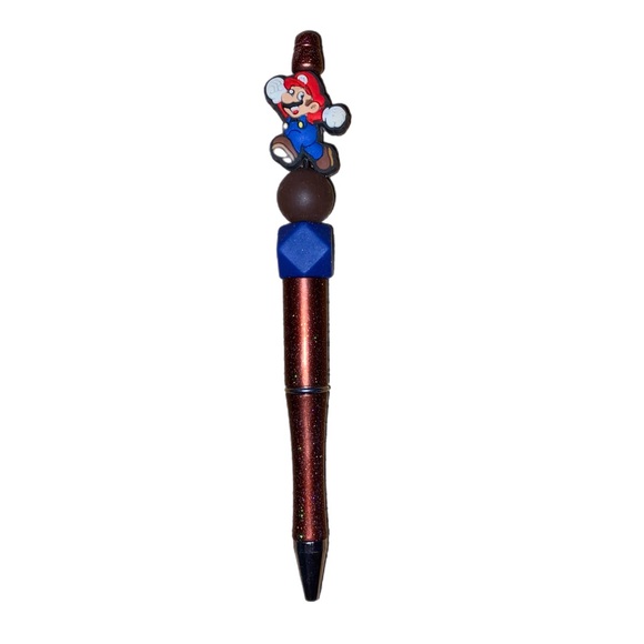 Hand Crafted | Office | Beaded Focal Pen Super Mario | Poshmark